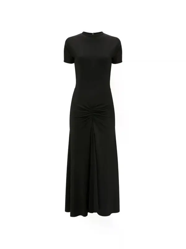Victoria Beckham Blaire Gathered Midi Dress - Black