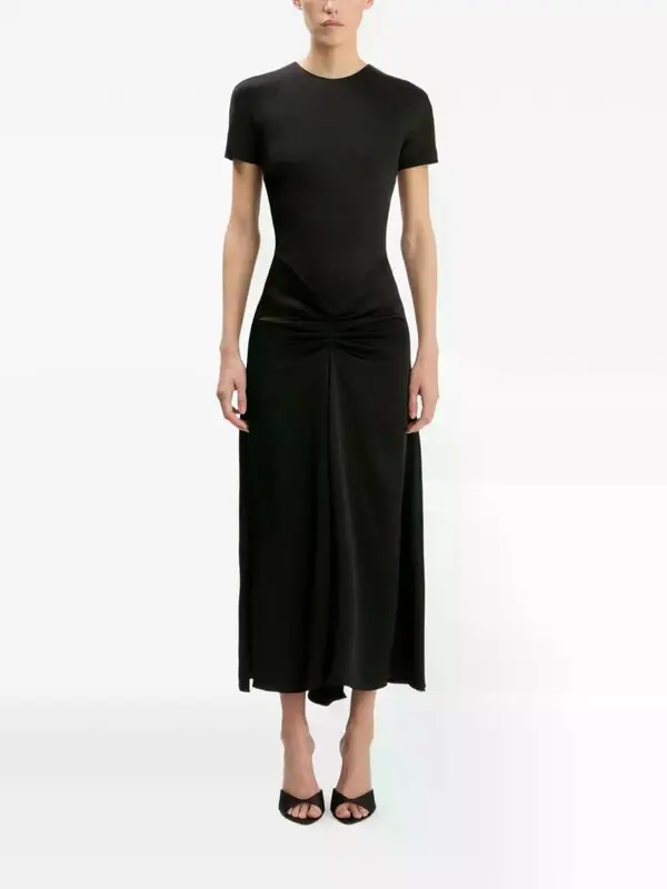 Victoria Beckham Blaire Gathered Midi Dress - Black