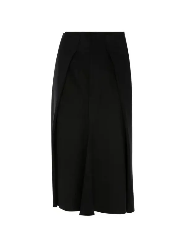 Victoria Beckham Tailored Pleated Midi Skirt - Black
