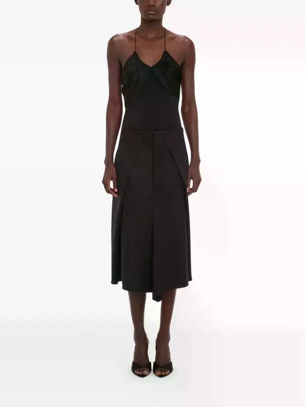 Victoria Beckham Tailored Pleated Midi Skirt - Black