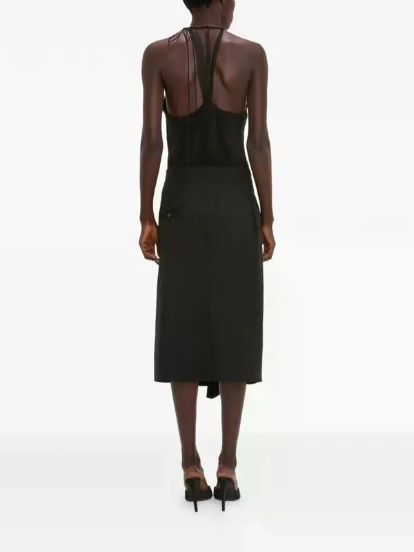 Victoria Beckham Tailored Pleated Midi Skirt - Black