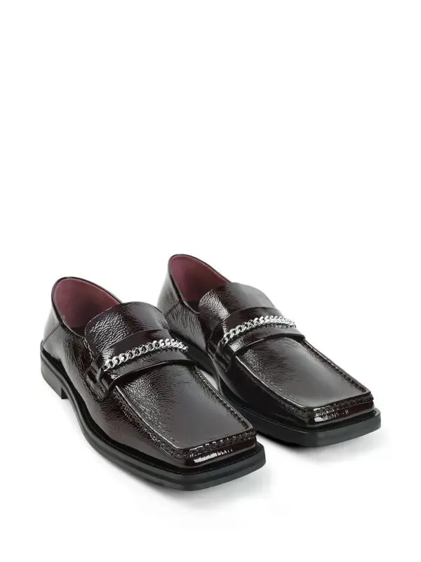Martine Rose Chain-link Patent-leather Loafers