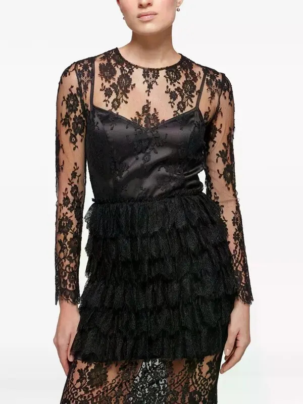 CATALINA Chantilly Lace Tiered Dress