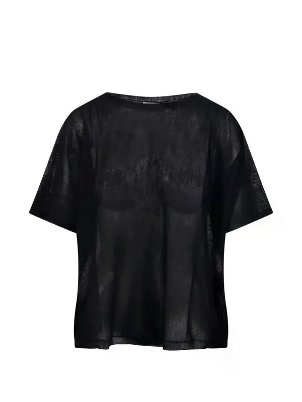 ROBERTO COLLINA Sheer Fine-knit T-shirt - Black