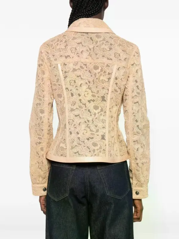 Ermanno Scervino Lace And Leather Trimmed Jacket