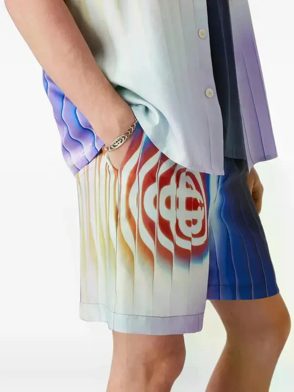 Casablanca Shockwave Print Silk Shorts