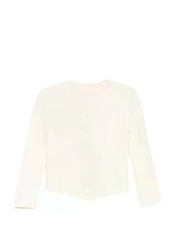 KINYAN LAM Hand-embroidered Crew Neck Cardigan - Neutrals