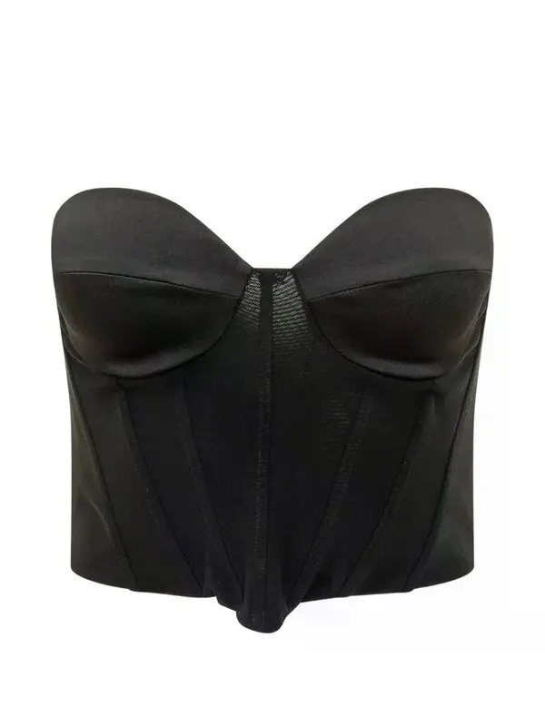 ACTUALEE Strapless Boned Bustier Top - Black