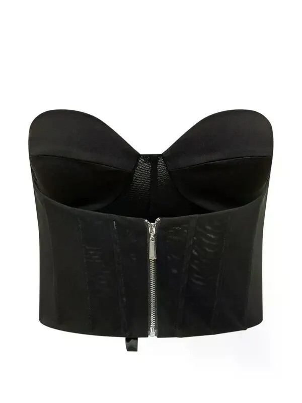 ACTUALEE Strapless Boned Bustier Top - Black