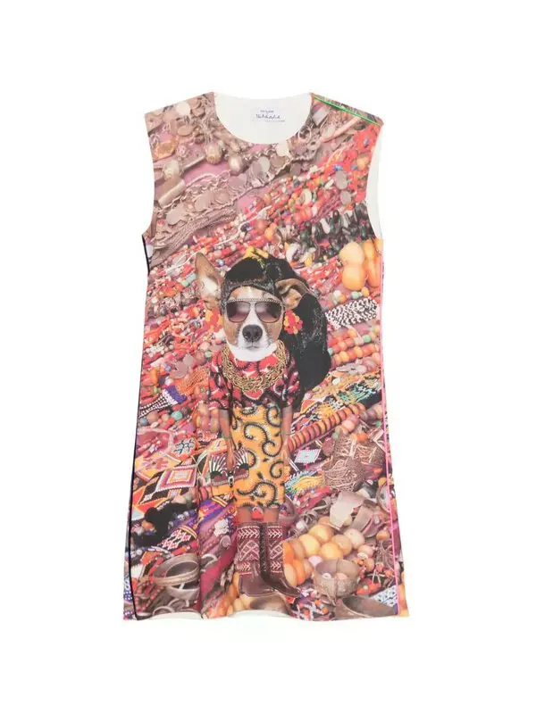 The Artistylist Graphic-print Sleeveless Dress - Red