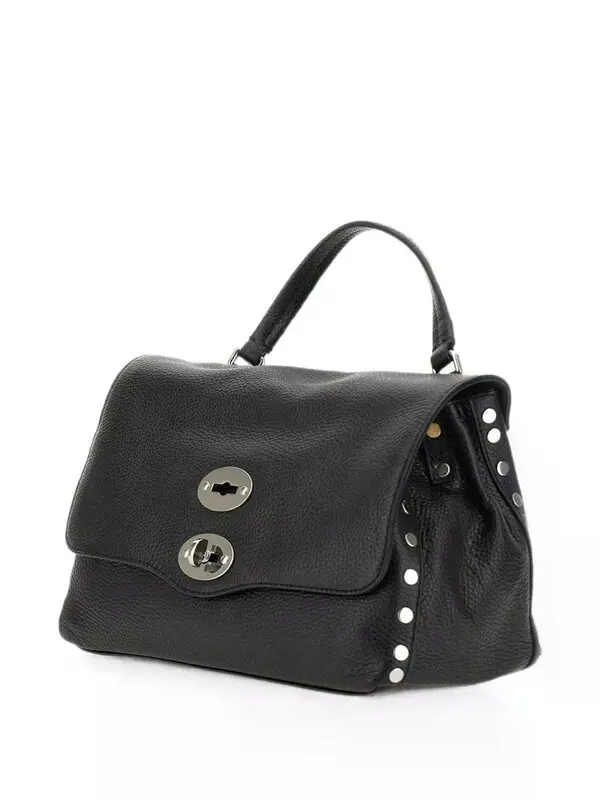 ZANELLATO Rivets Twist-lock Leather Tote Bag - Black