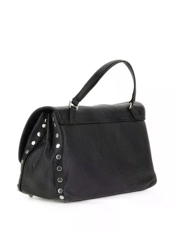 ZANELLATO Rivets Twist-lock Leather Tote Bag - Black