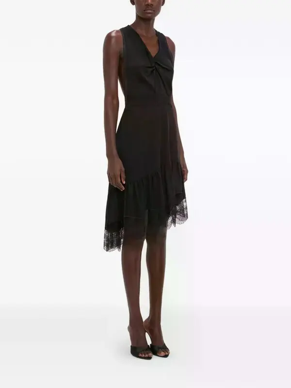 Victoria Beckham Lace-trimmed V-neck Mini Dress