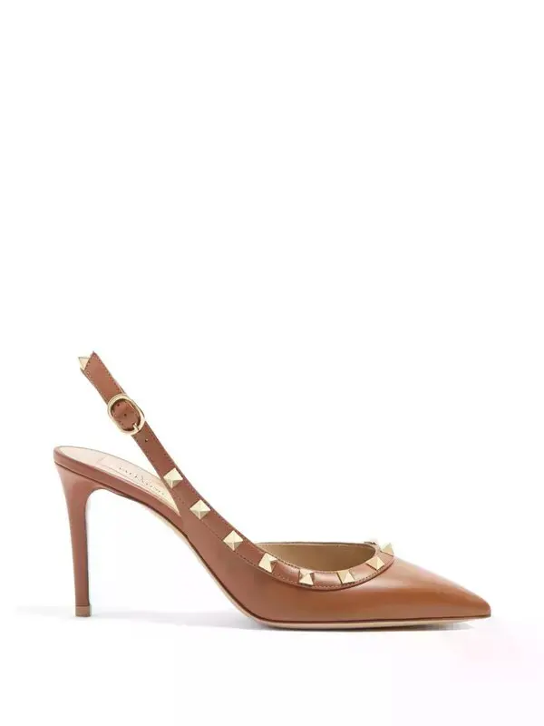 Valentino Garavani Rockstud Slingback Pumps 85mm - Brown