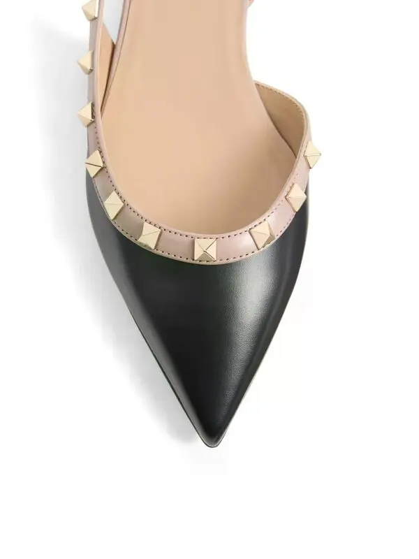 Valentino Garavani Rockstud Calfskin Flat Pumps
