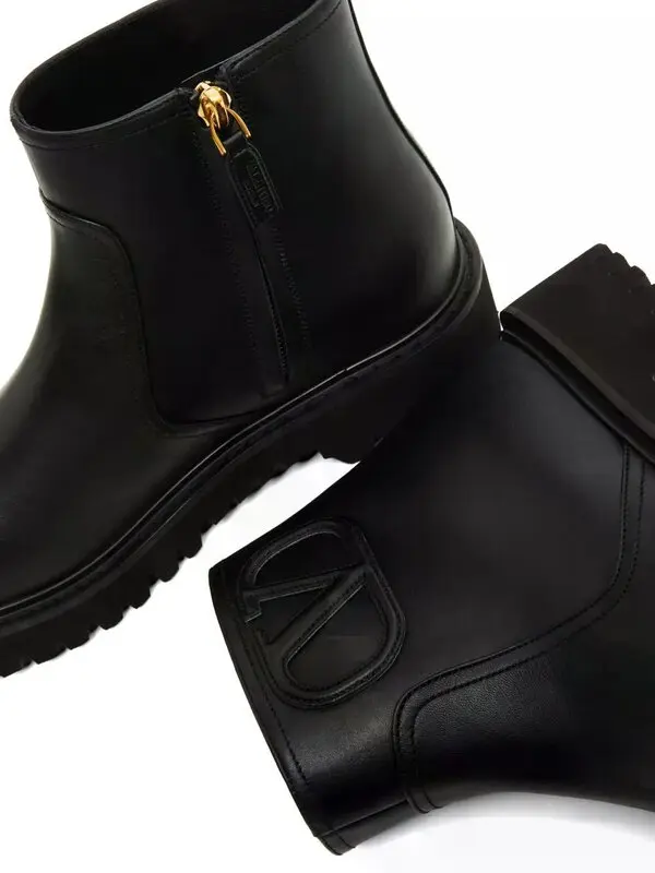 Valentino Garavani Calfskin Ankle Boots With Vlogo Detail