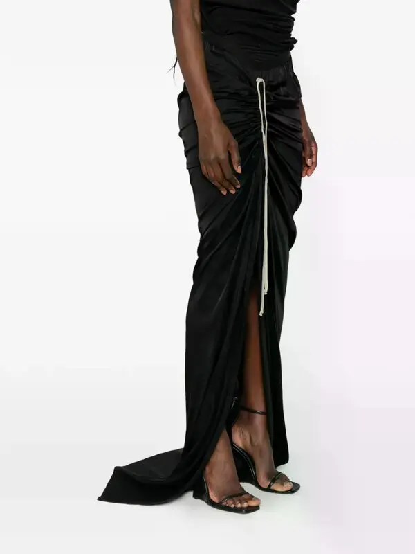 Rick Owens Draped Asymmetric Skirt - Black