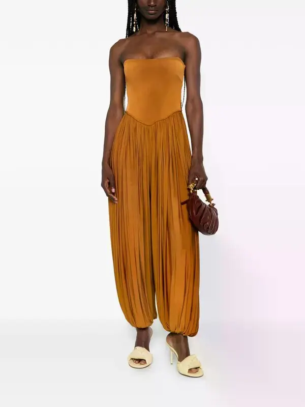 Zimmermann Luna Pleated-leg Jumpsuit - Brown