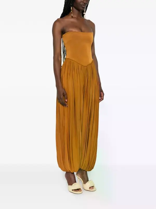 Zimmermann Luna Pleated-leg Jumpsuit - Brown