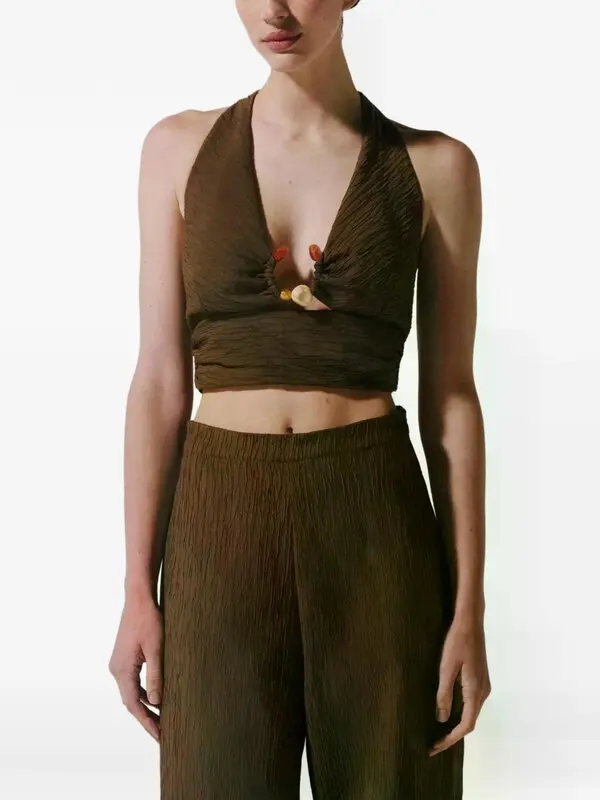 BAOBAB Louise Stone-embellished Halterneck Top