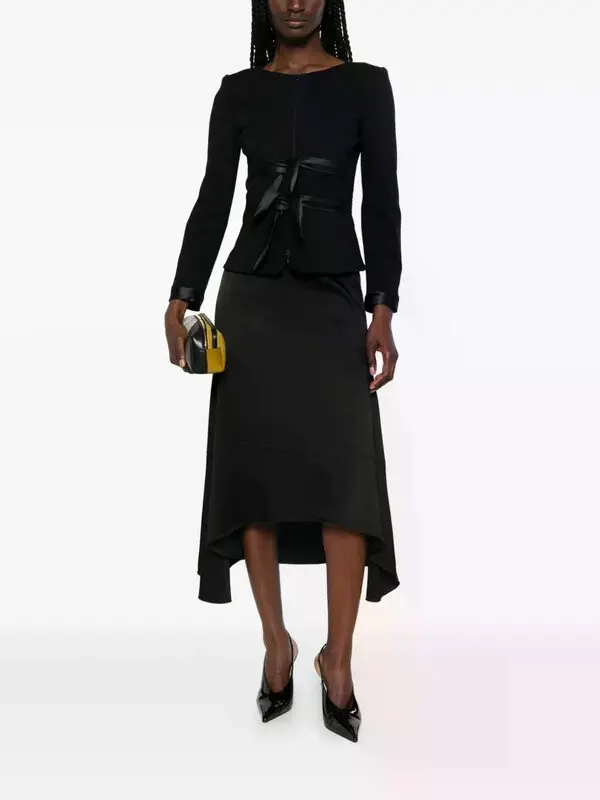 Emporio Armani Collarless Jacket With Bow Detail - Black