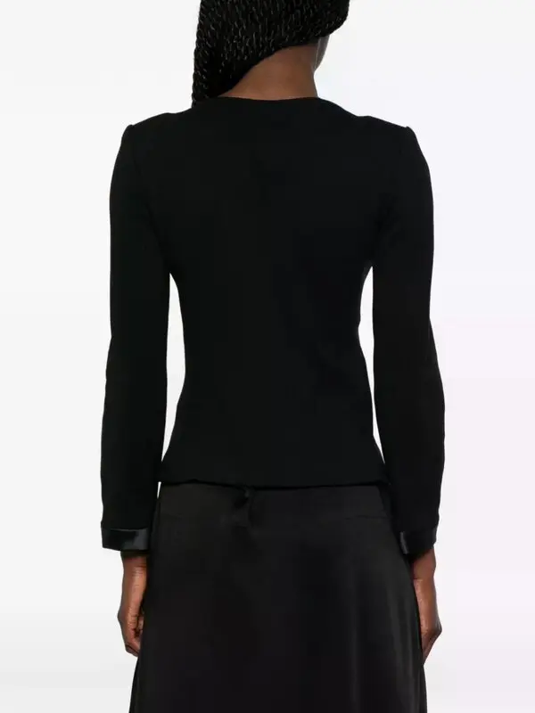 Emporio Armani Collarless Jacket With Bow Detail