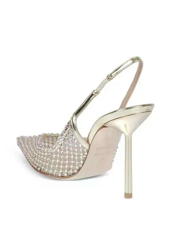 LE SILLA Gilda Crystal-embellished Slingback Pumps - Neutrals