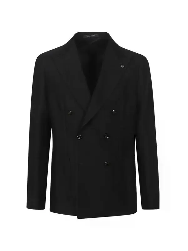 Tagliatore Double-breasted Textured Blazer - Black