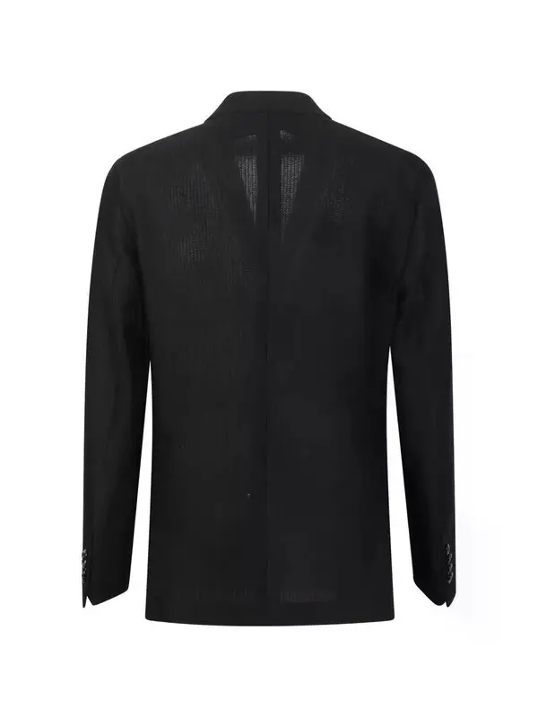 Tagliatore Double-breasted Textured Blazer - Black