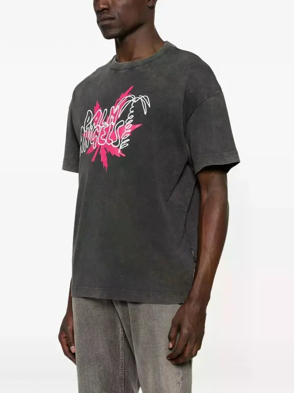 Palm Angels Logo-print Faded-effect T-shirt