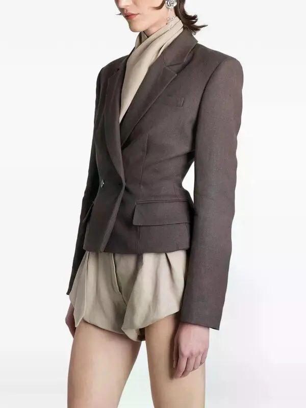 Magda Butrym Double-breasted Notched-lapel Jacket - Brown