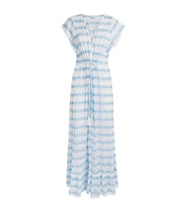 Melissa Odabash Crochet Stevie Kaftan - Blue