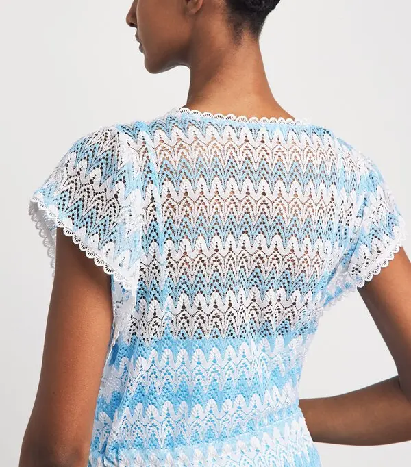 Melissa Odabash Crochet Stevie Kaftan - Blue