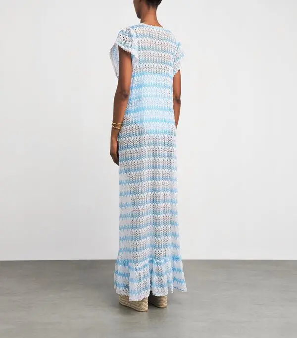 Melissa Odabash Crochet Stevie Kaftan - Blue