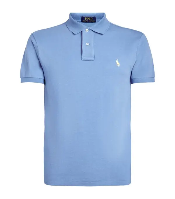 Polo Ralph Lauren Cotton Mesh Custom Slim Fit Polo Shirt With Embroidered Pony