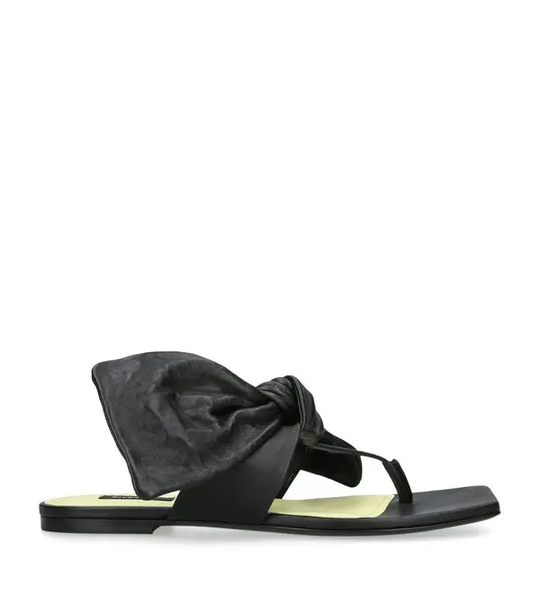 Givenchy Sculptural Bow Leather Sandals - Black