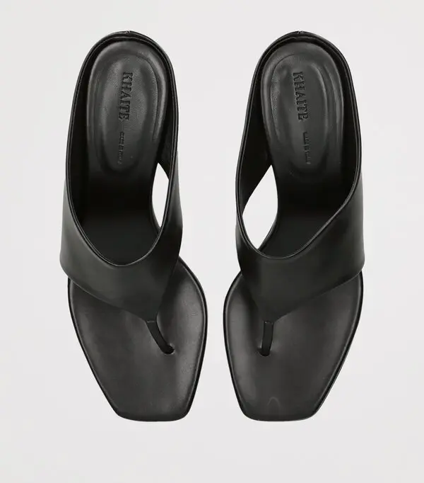 Khaite Marlow Leather Heeled Mules - Black