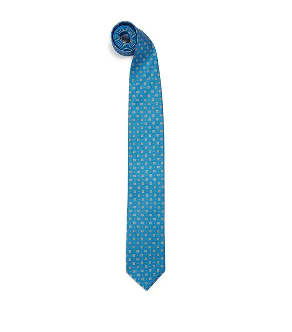 Eton Silk Jacquard Tie - Blue