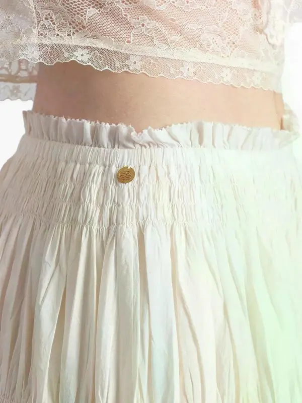 Antik Batik Smocked Ruffled Maxi Skirt