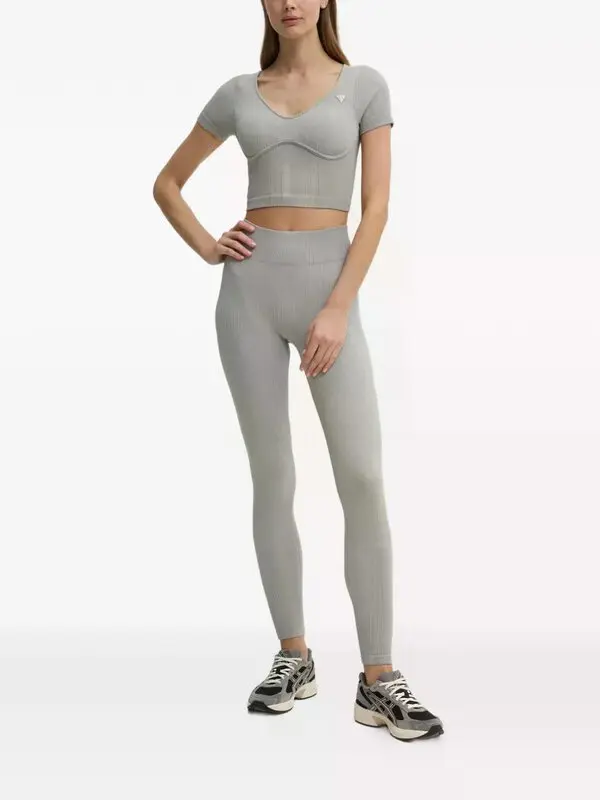 Guess Martina Ribbed Cropped Top - Grey