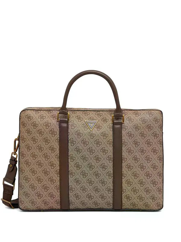 Guess Milano Monogram Laptop Bag - Neutrals