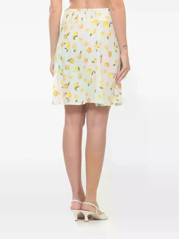 MAR DE MARGARITAS Lemon-print Shirred Midi Skirt