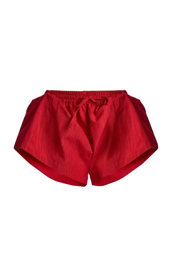 Christopher Esber Moire Cotton-blend Mini Shorts - Red