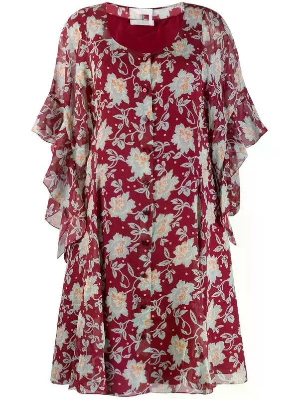 Chloé Floral Frill Sleeve Dress