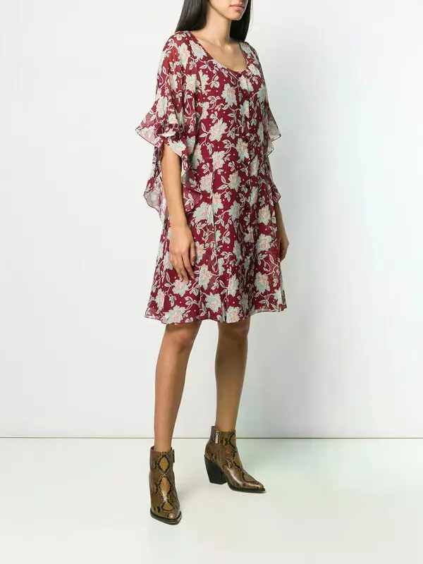 Chloé Floral Frill Sleeve Dress