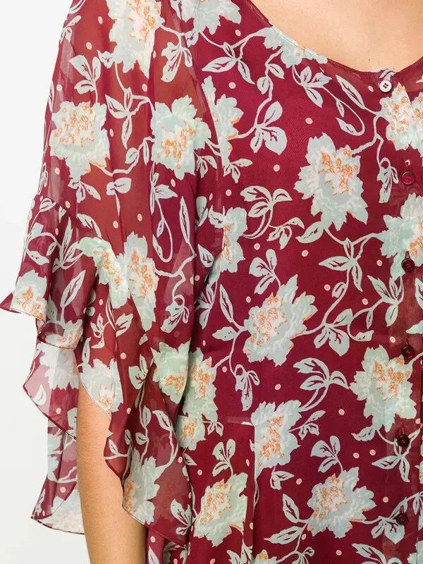 Chloé Floral Frill Sleeve Dress
