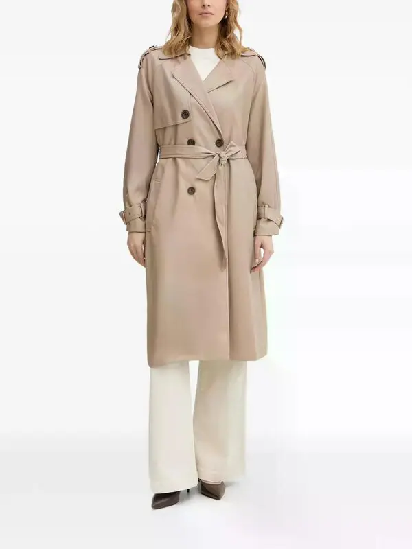 Guess Double-breasted Belted Trench Coat