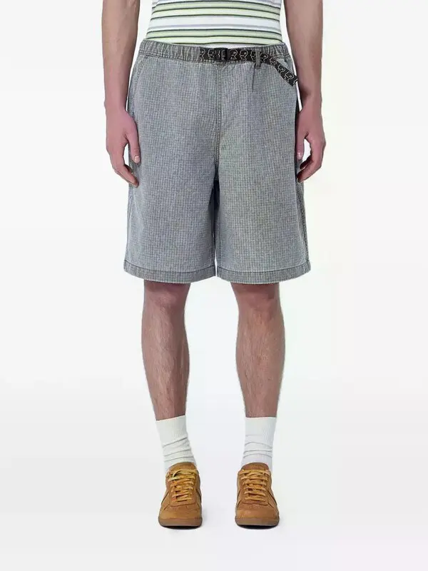 BRAIN DEAD Belted Cotton Grid Pattern Shorts