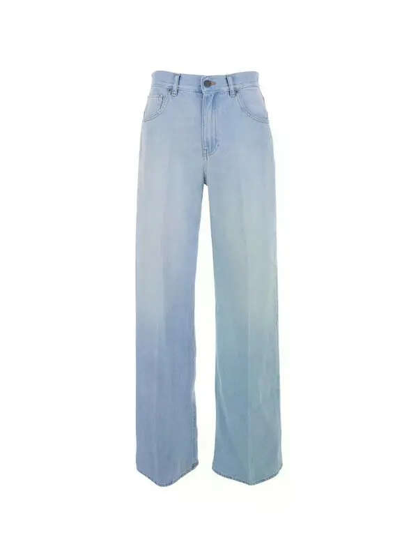 GRIFONI Faded Wash Wide Leg Jeans