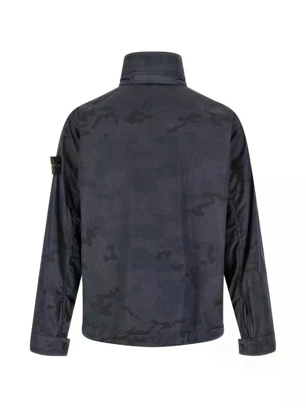 Stone Island Camouflage Print Ripstop Jacket - Blue